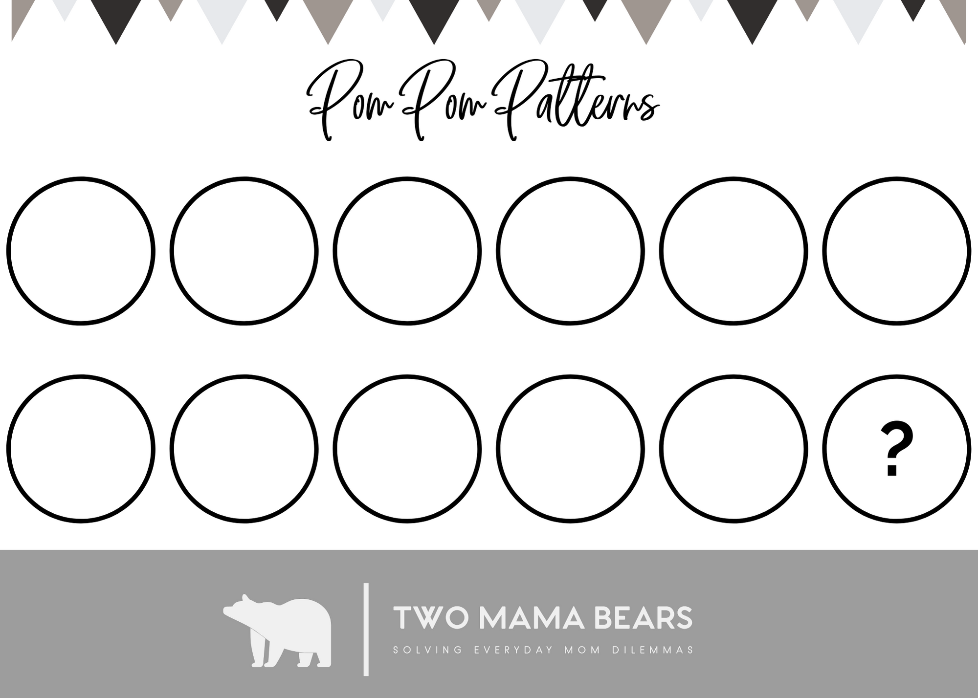 Pom Pom Pattern Activity for Preschoolers - Two Mama Bears