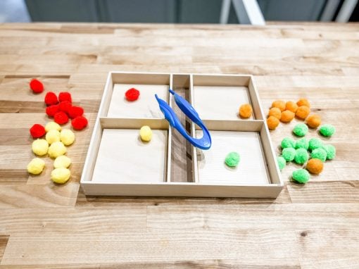 Pom Pom Color Sorting Activity Idea (with Tweezers for Fine Motor ...