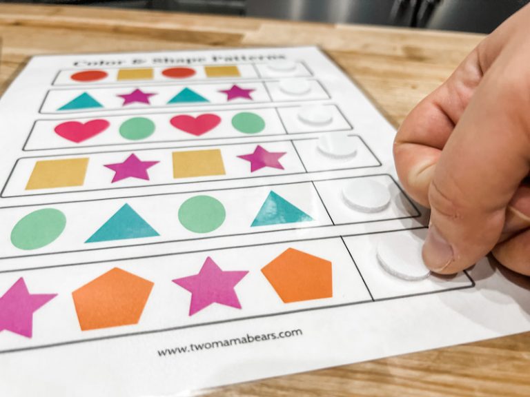 Complete the Shape Pattern Printable (Free Preschool Worksheet) - Two ...