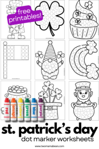 15 St. Patrick's Day Dot Art Worksheets (Free Printables) - Two Mama Bears